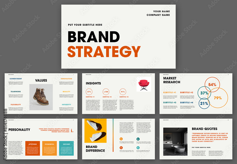 Brand Strategy Presentation Layout Stock Template | Adobe Stock