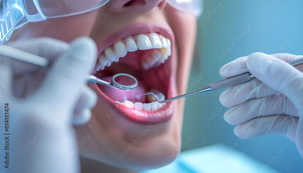 capturing a patient's first-person view of a dentist examining teeth ...