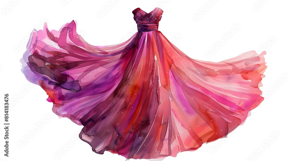 Evening dress isolated on transparent background, Dressing for event or ...