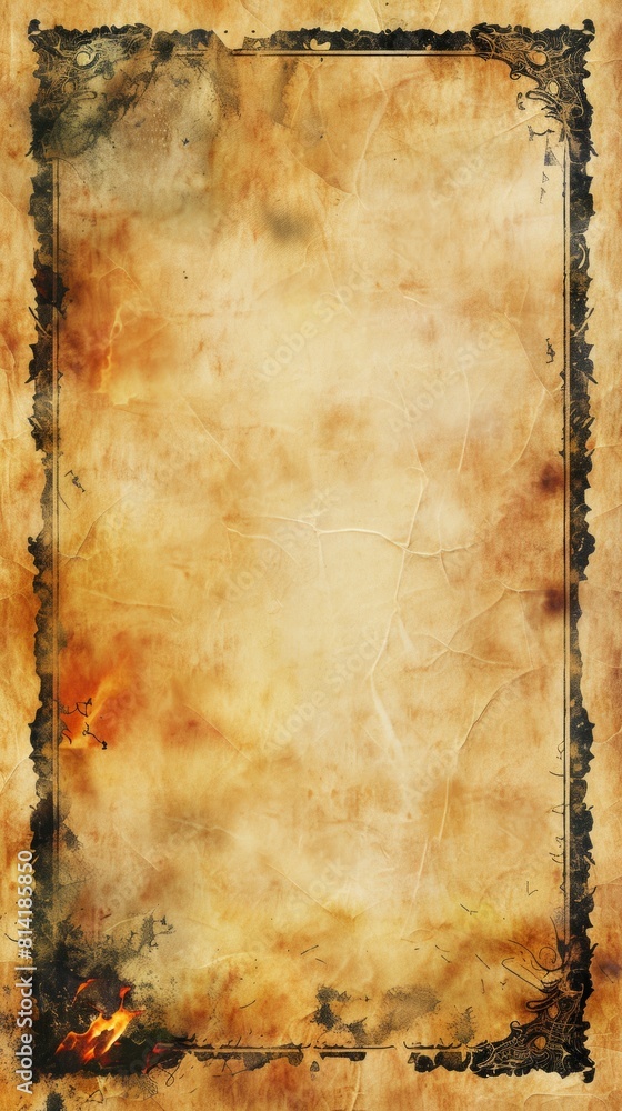 Burnt paper realistic composition with burning a4 paper sheet with ...