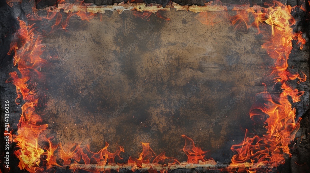 Burnt paper realistic composition with burning a4 paper sheet with ...