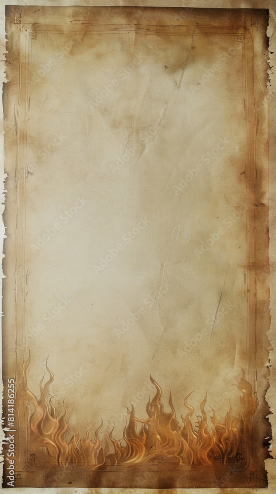 Burnt paper realistic composition with burning a4 paper sheet with ...