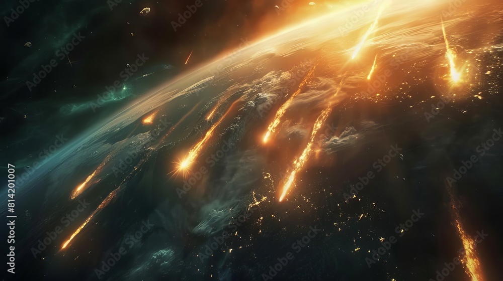 Show a series of comets, asteroids, and meteorites displayed in a ...