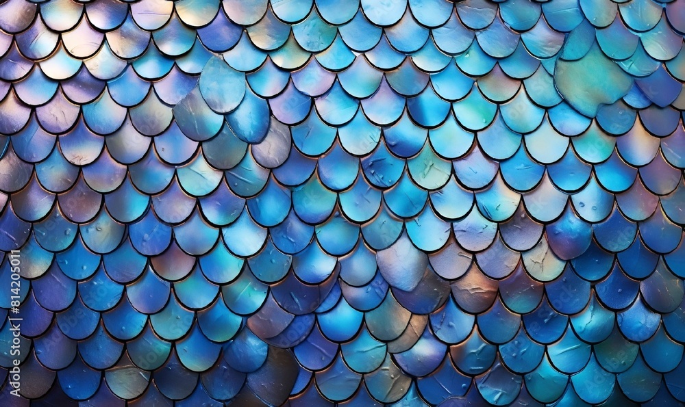 the scales of a blue shell fish scale pattern that looks like a fish ...
