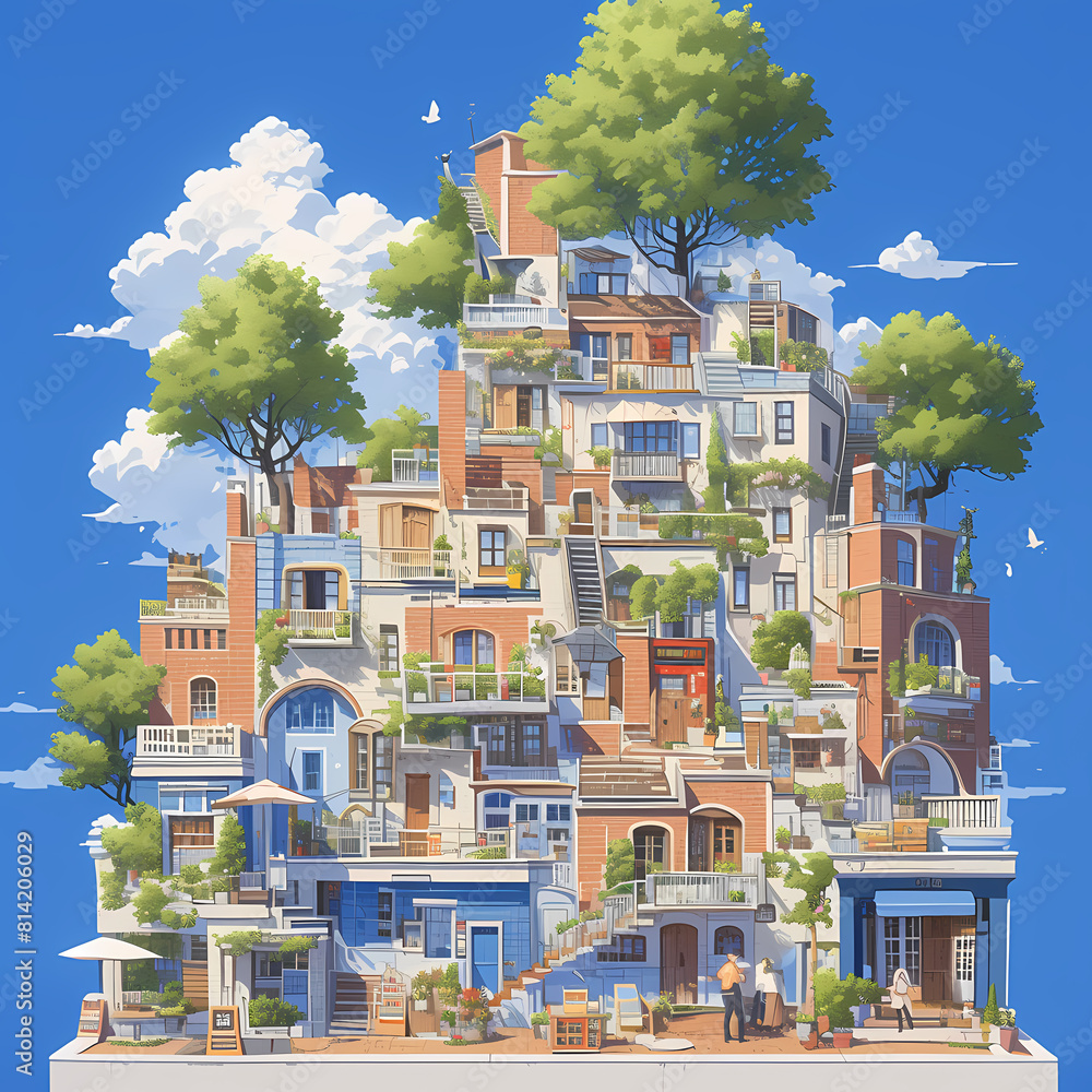 Ethereal and Colorful Townscape - A Vibrant Village Replica for ...