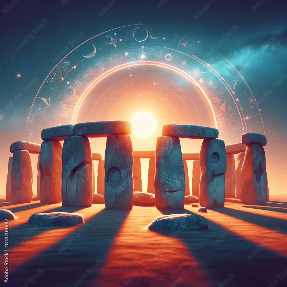 Solstice Ceremony at Stonehenge to Honor the Sun. Ancient Ritual ...