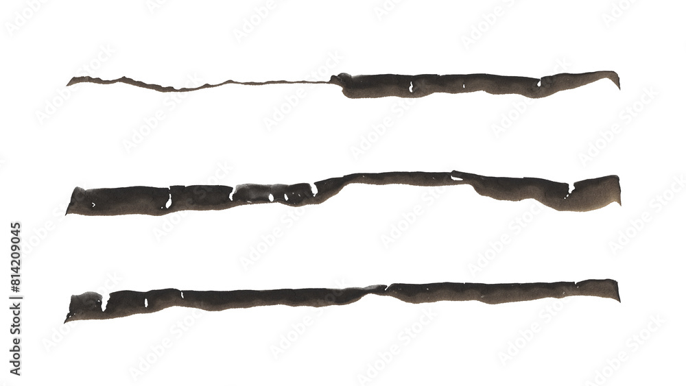 Isolated burned paper edges, set of linears stripes png burnt shapes in ...