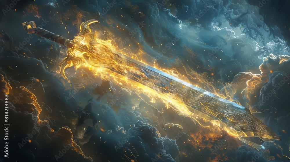 Showcase a magical artifact from myths and legends, such as a powerful ...