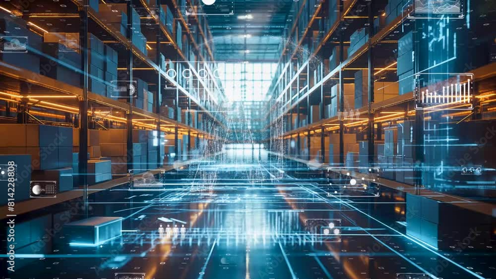 Smart warehouse environment, Futuristic storage facility with ...