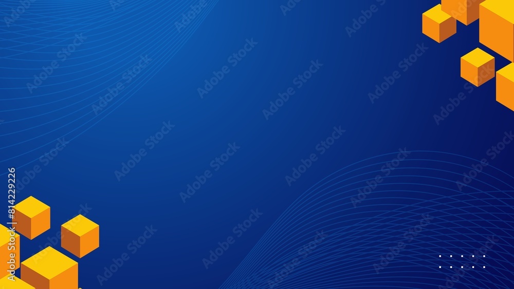 Dark Blue and Orange Modern Company Zoom Virtual Background - 1 Stock ...