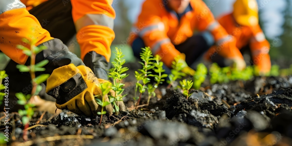 Transitioning to Clean Energy: Miners Planting Green Plants in Coal ...