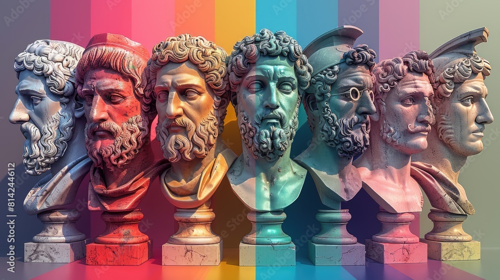 Psychedelic Visual Trends Surreal Antique Greek God Sculpture Roman
