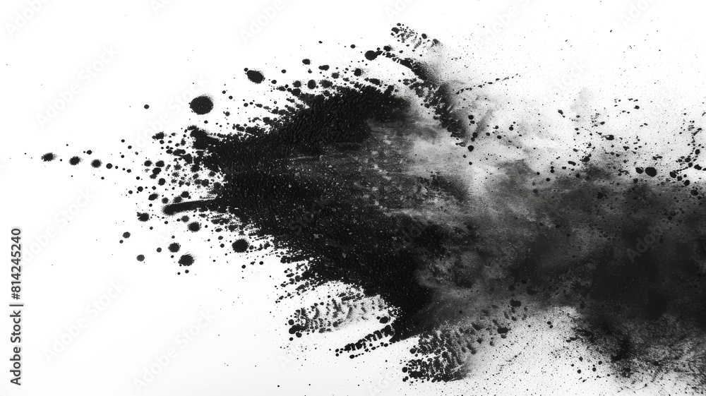 black paint splatter isolated on transparent background Stock ...
