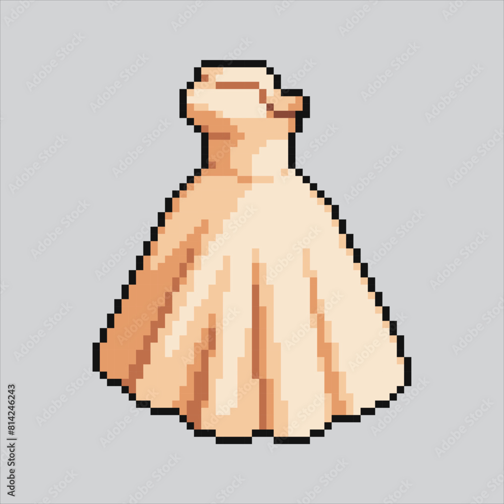 Pixel art illustration Dress. Pixelated Dress. Dress Fashion pixelated ...