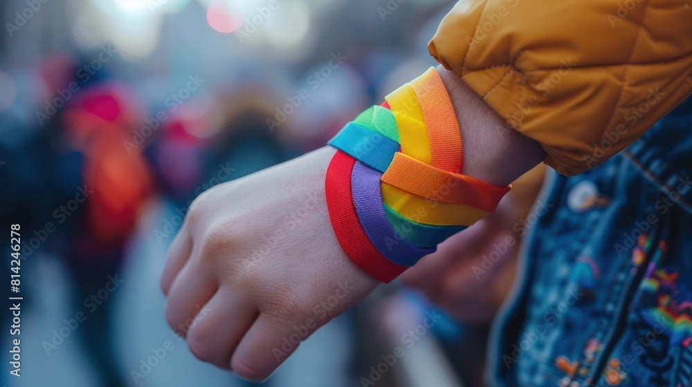 Autism Awareness: Teenage Boy with Infinity Rainbow Wristlet Represents ...