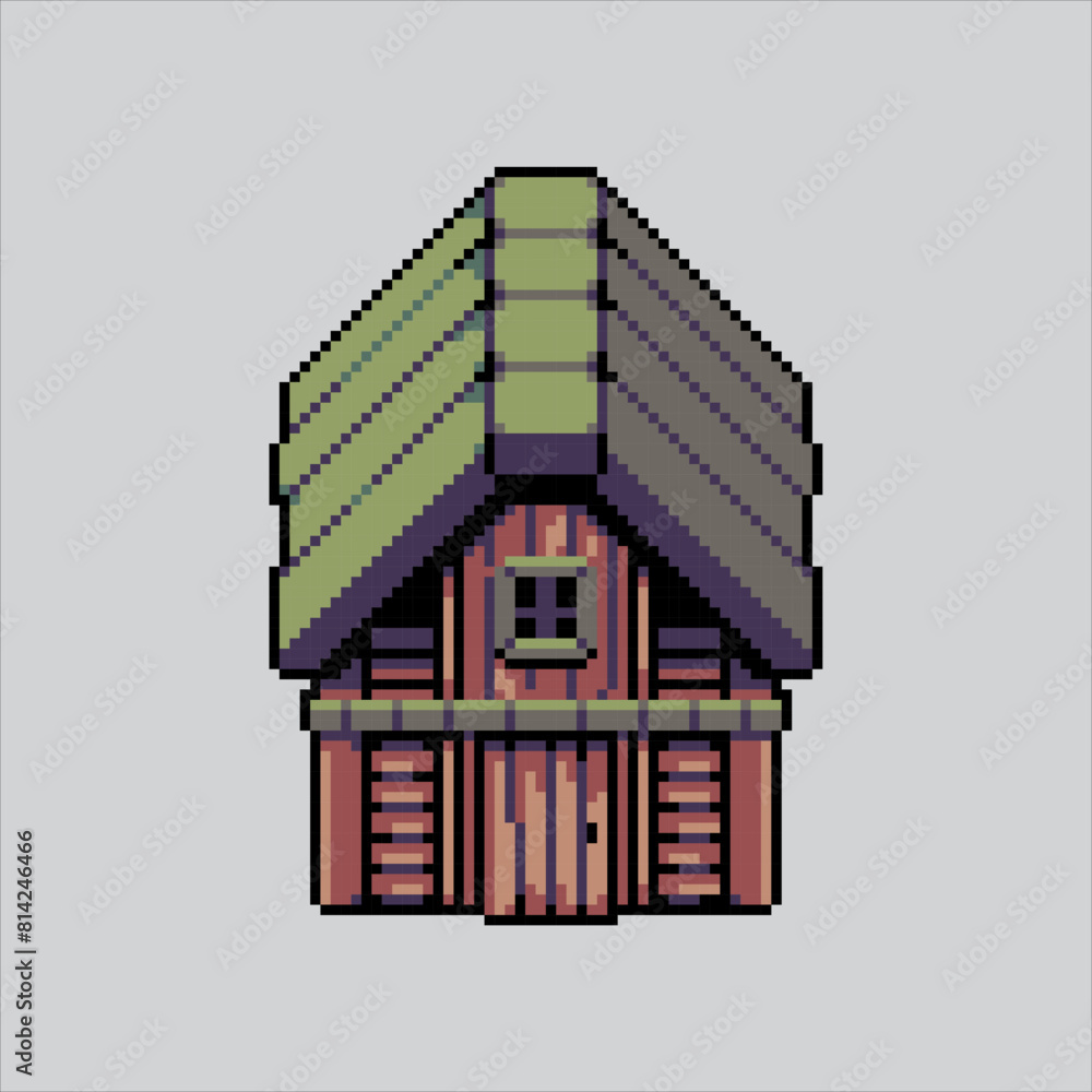 Pixel art illustration House. Pixelated Home. House Home Building ...