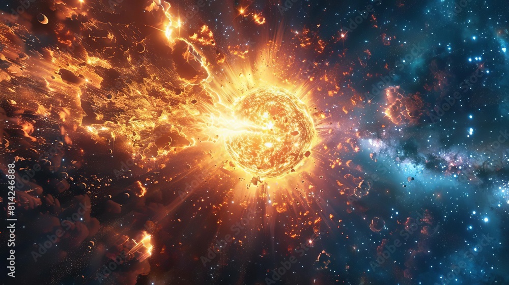 Visualize a supernova explosion illuminating the cosmos with a burst of ...