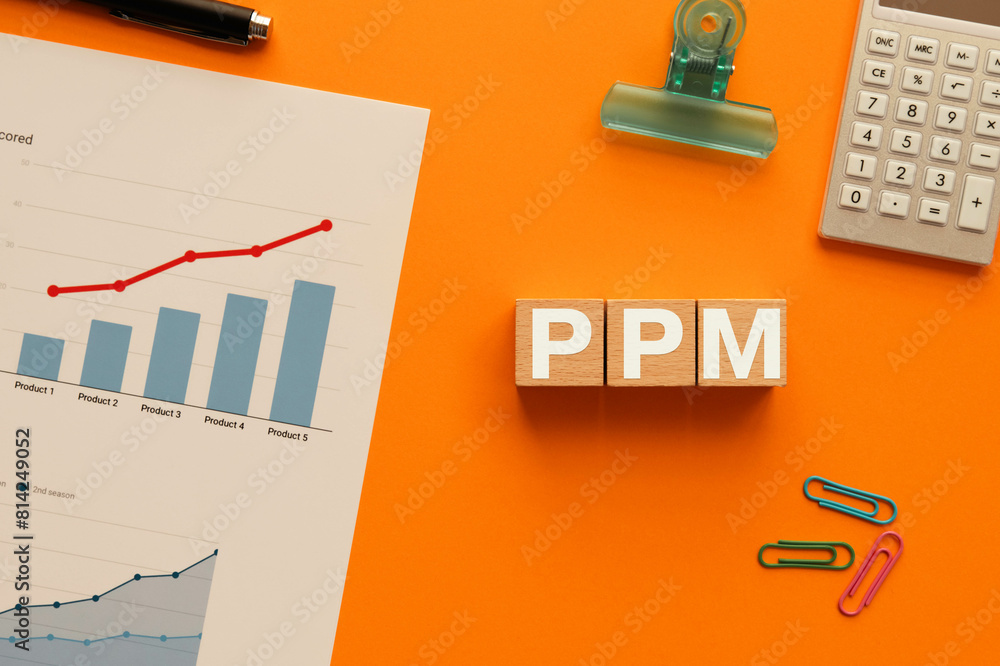 There is wood cube with the word PPM. It is an abbreviation for Product ...