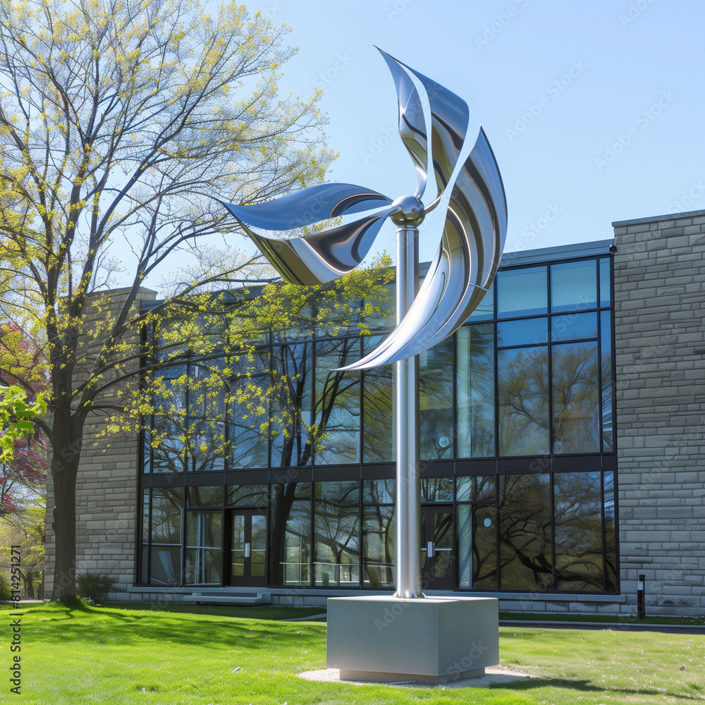 Vertical Axis Wind Turbine on the Grounds of a Production Facility ...