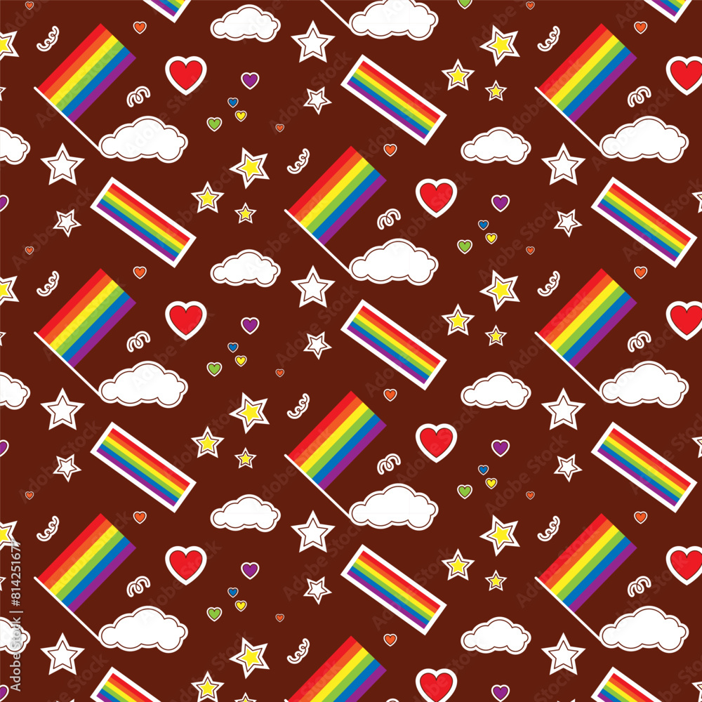 Colorful seamless pattern with LGBT symbols. Lesbians, gays, bisexuals ...