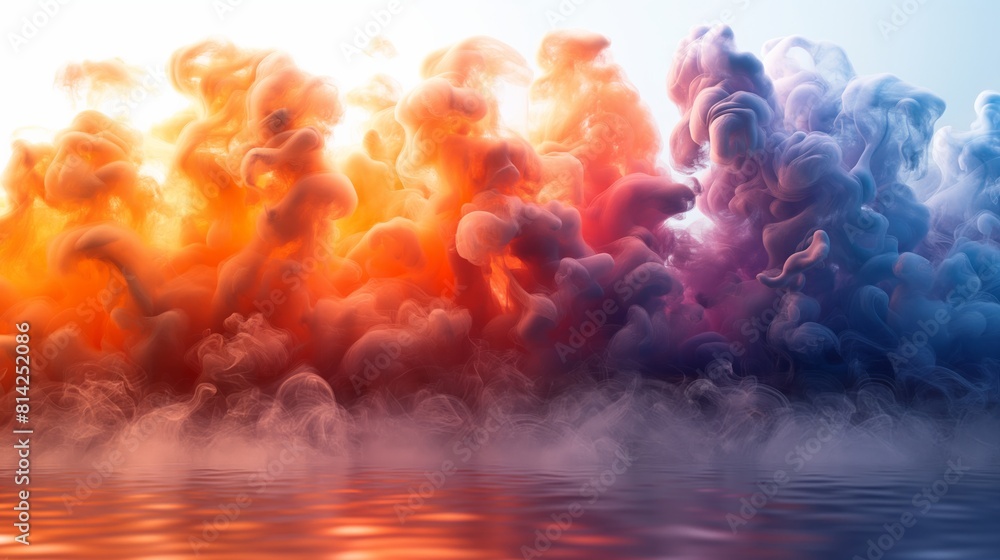 Featuring a colourful wild colour splash isolated on a white background ...