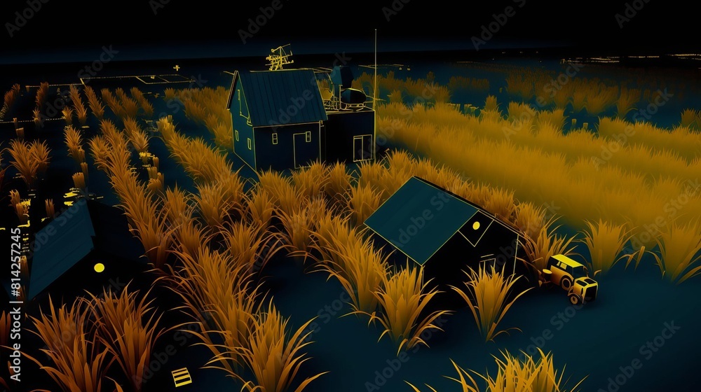 Thermal imaging for crop health flat design top view Thermography theme ...
