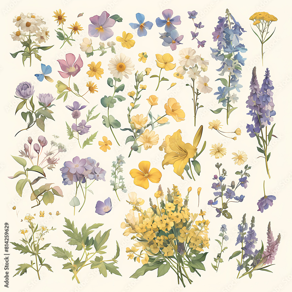 Bright and Beautiful Flower Patterns for Creative Projects Stock ...