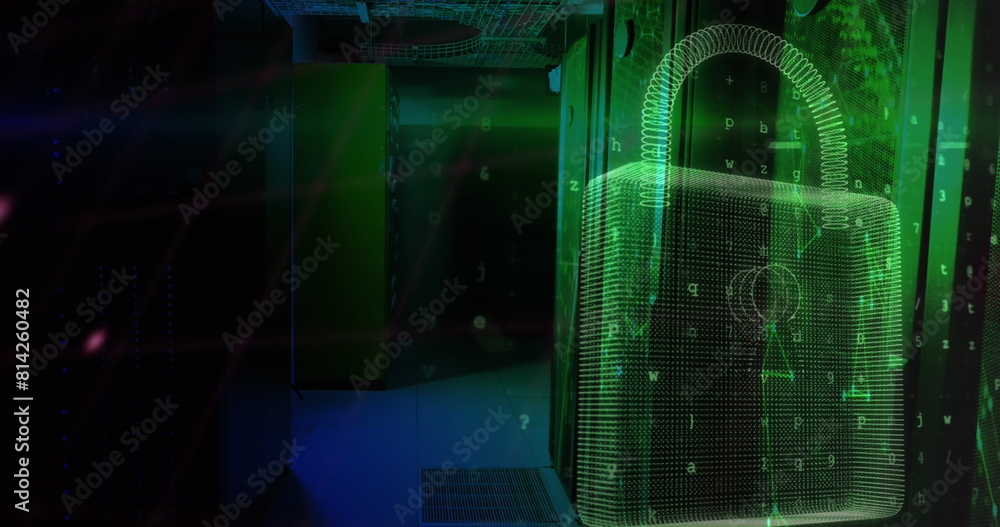 Image of globe, graphs, computer language, padlock, letters, symbols ...