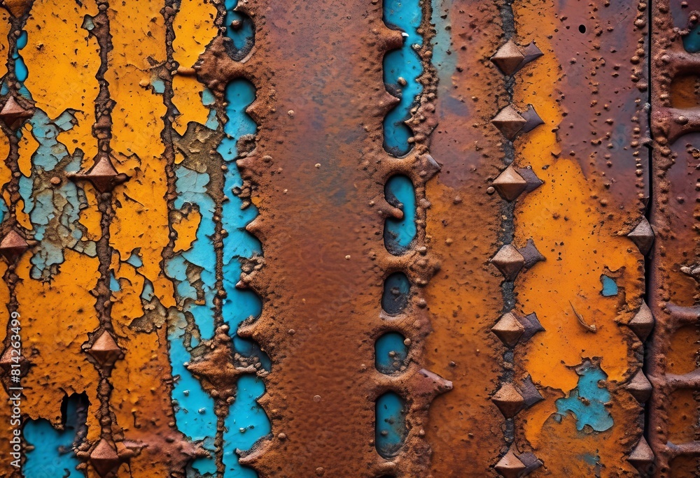 illustration, detailed close ups rusty decaying objects, old, weathered ...