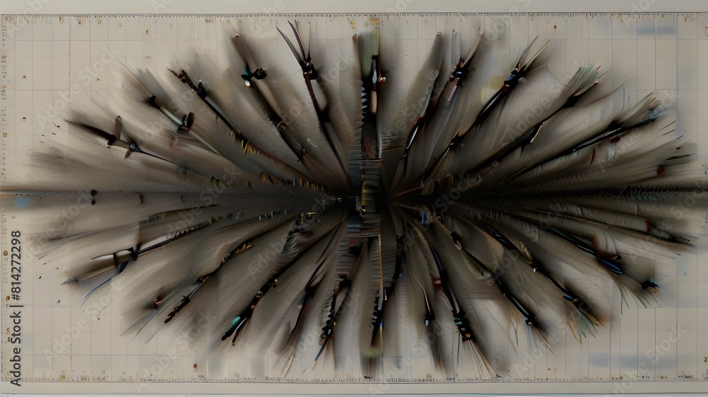 Patterns of magnetic field lines visualized with iron filings on a ...