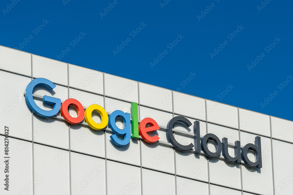 Close up of Google Cloud sign on the building at its campus in ... Close up of Google Cloud sign on the building at its campus in ...