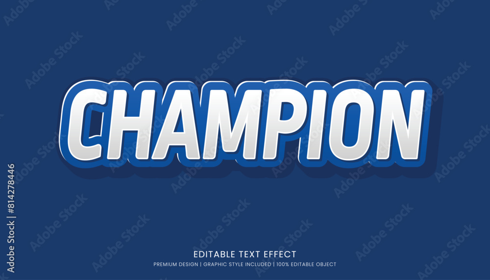 champion text effect template editable design for business logo and ...