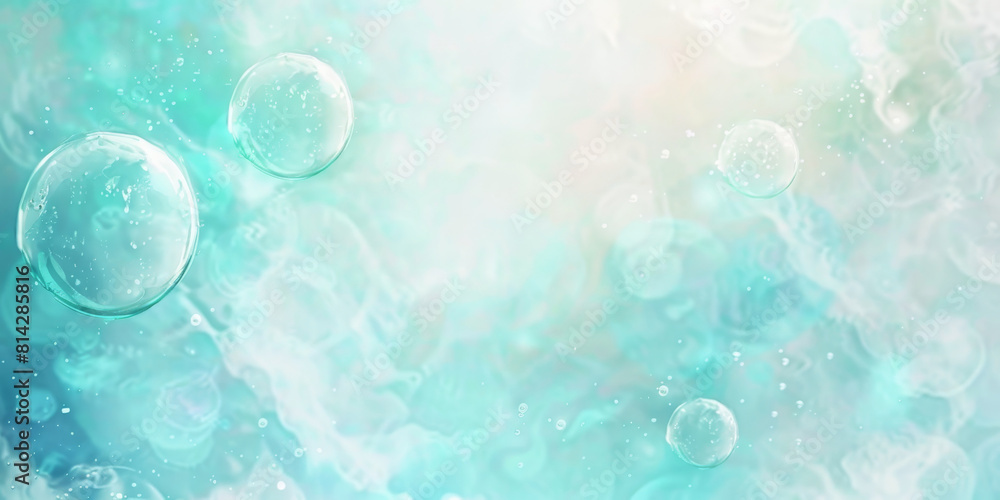 Glowing bubbles on a blue misty backdrop - An eye-catching image of ...