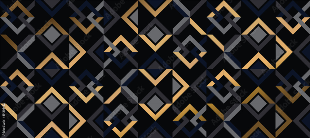 luxury gold geometric shapes pattern background vector. Elegant ...