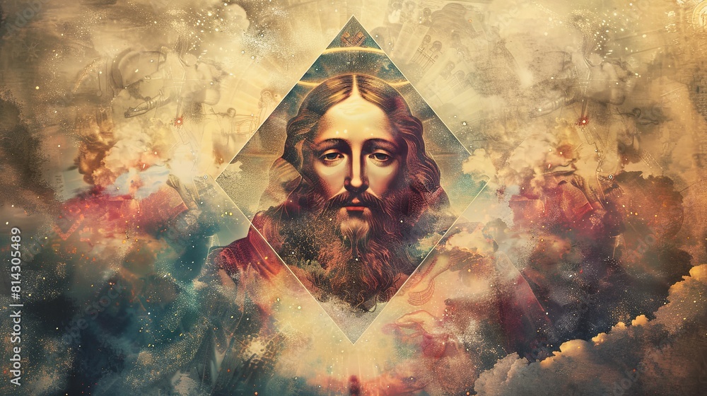 Trinity Sunday. Illustration of a poster for Trinity Sunday, May 26. On ...