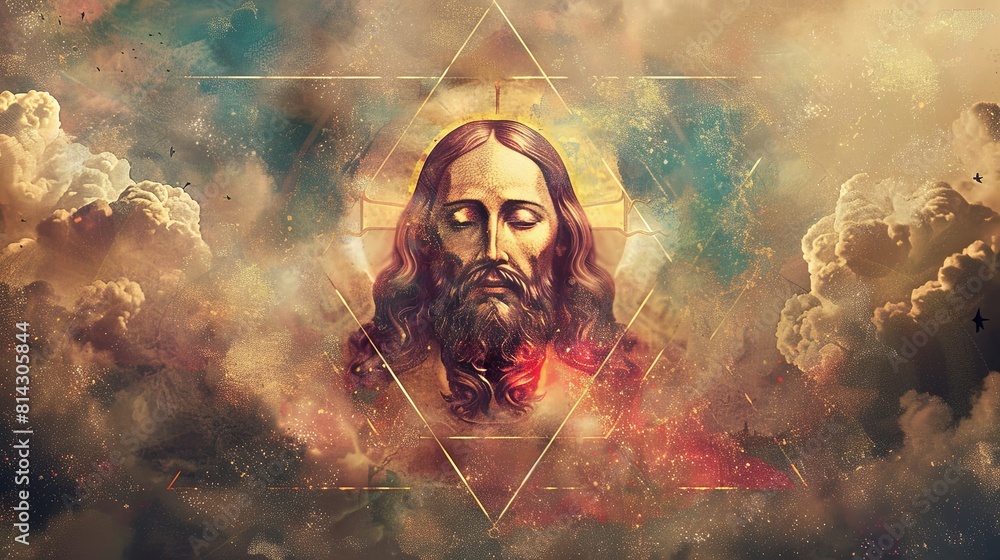 Trinity Sunday. Illustration of a poster for Trinity Sunday, May 26. On ...