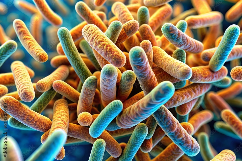 Bacteria Lactobacillus, lactic acid bacteria which are part of normal ...