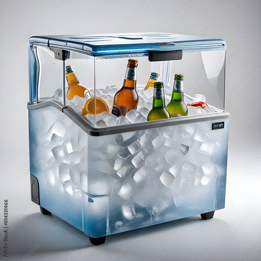 Double Slant Doors Auto Defrost Gas Station Ice Cooler Ice Box Freezer ...