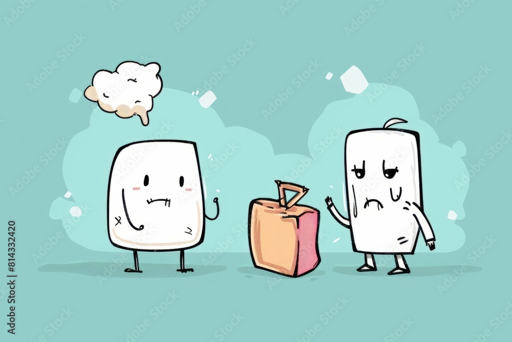 Cartoon cute doodles of a character refusing to share or help others ...