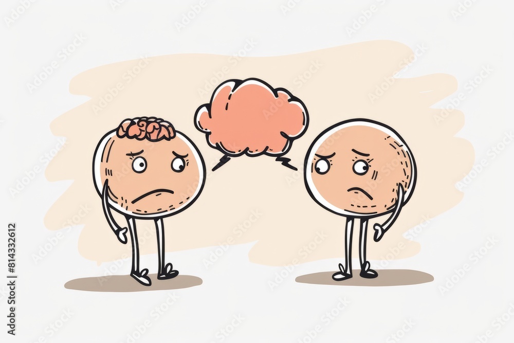 Cartoon cute doodles of a character stubbornly clinging to their own ...