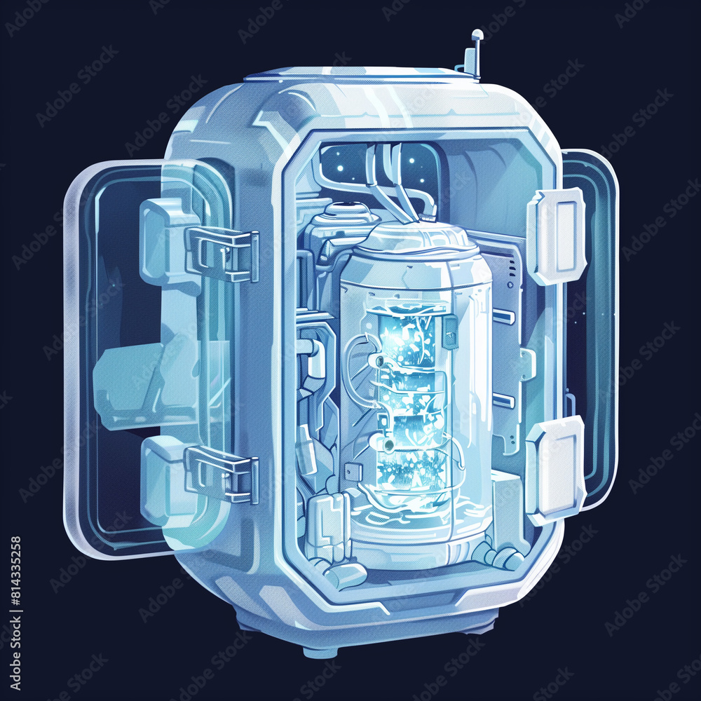 Cryogenic Chamber Icon in the Style of Suspended Animation: A Visual ...