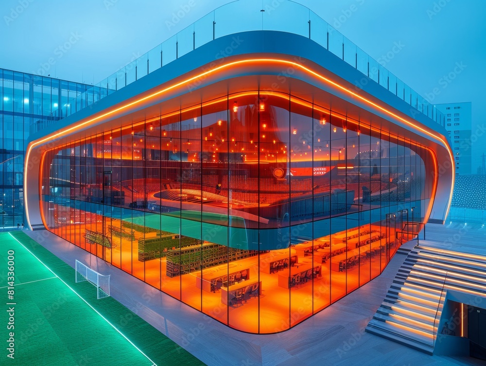 An overhead shot of the newly built indoor large-scale dynamic youthful ...