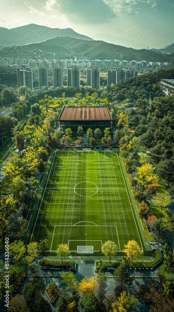 An overhead shot of the newly built indoor large-scale dynamic youthful ...