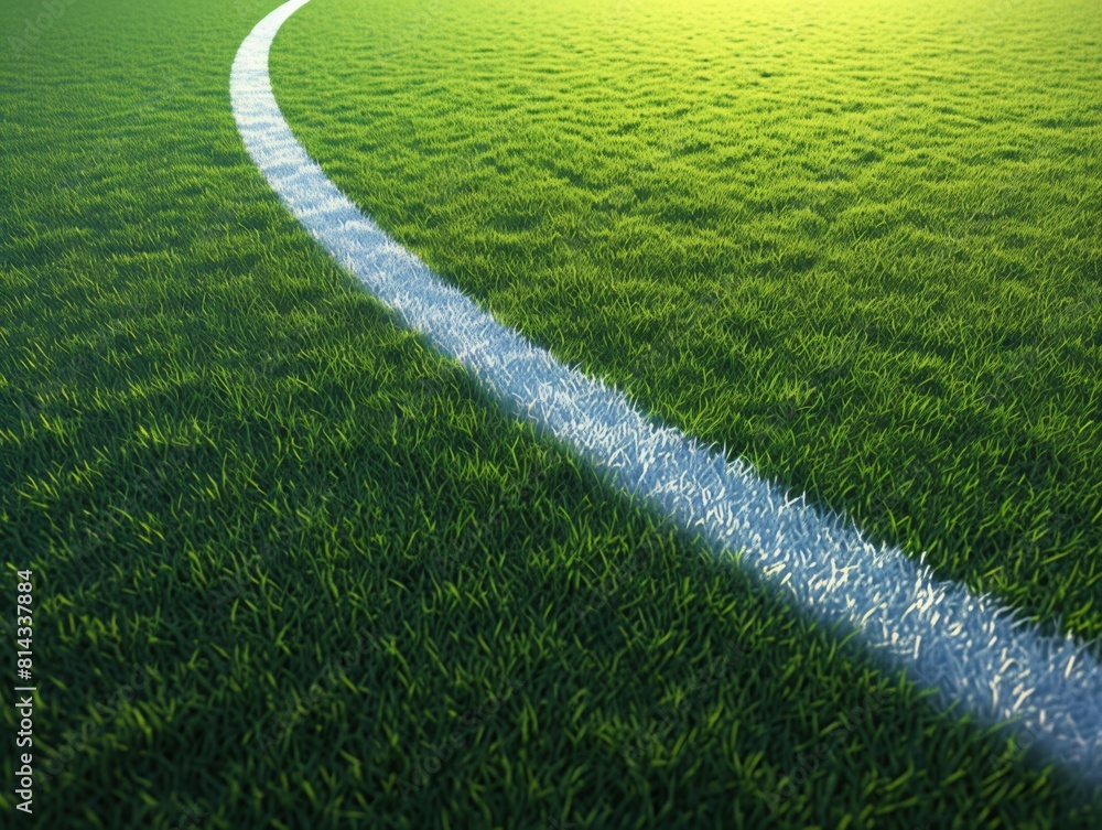Close-up of artificial turf, grass track and field track on soccer ...