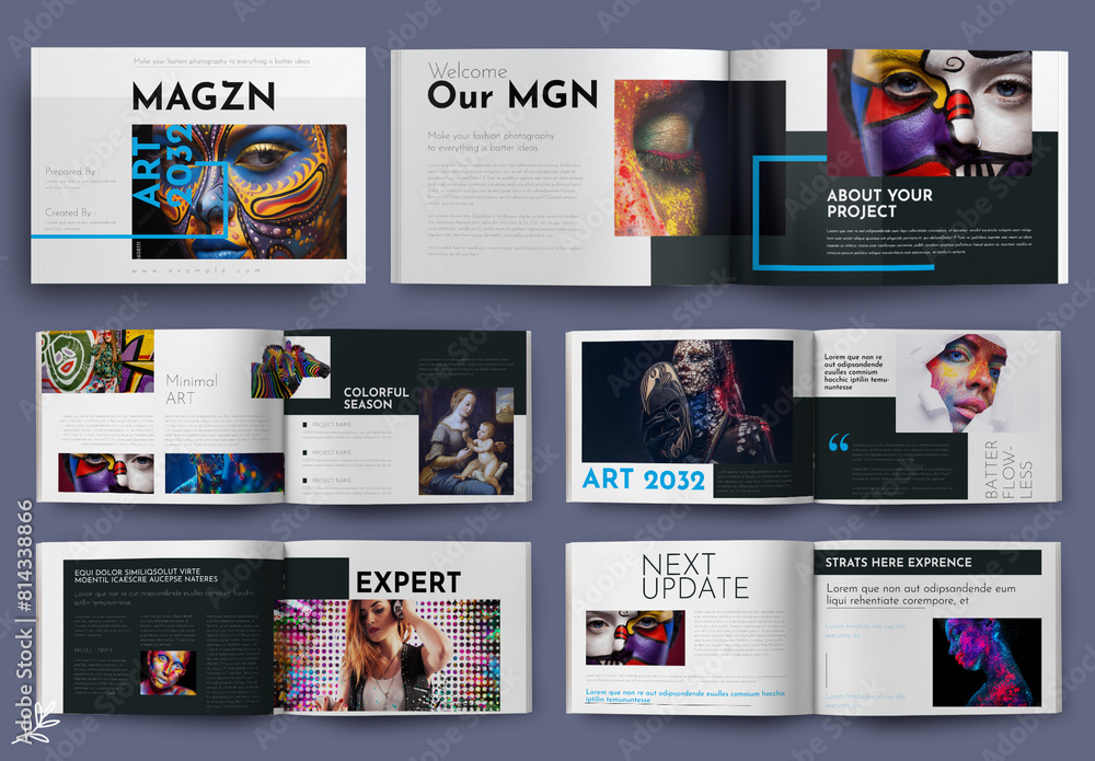 Art Magazine Layout Stock Template | Adobe Stock