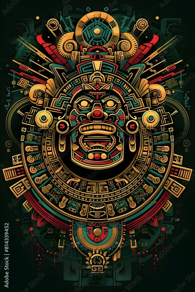 Mesmerizing Mayan Inspired Tattoo Design A Vibrant Fusion of Ancient ...