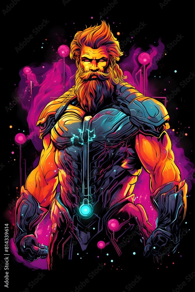 Muscular Hercules the Legendary Greek Hero Depicted on a Graphic T ...