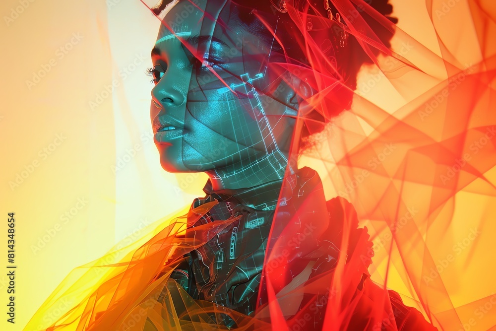 Fashion designer using Xray film as fabric, front view, Radiant couture ...