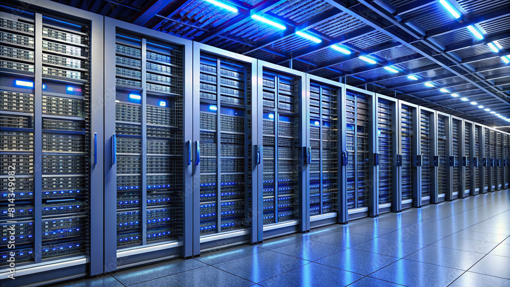 Data center servers with redundant RAID storage configurations Stock ...
