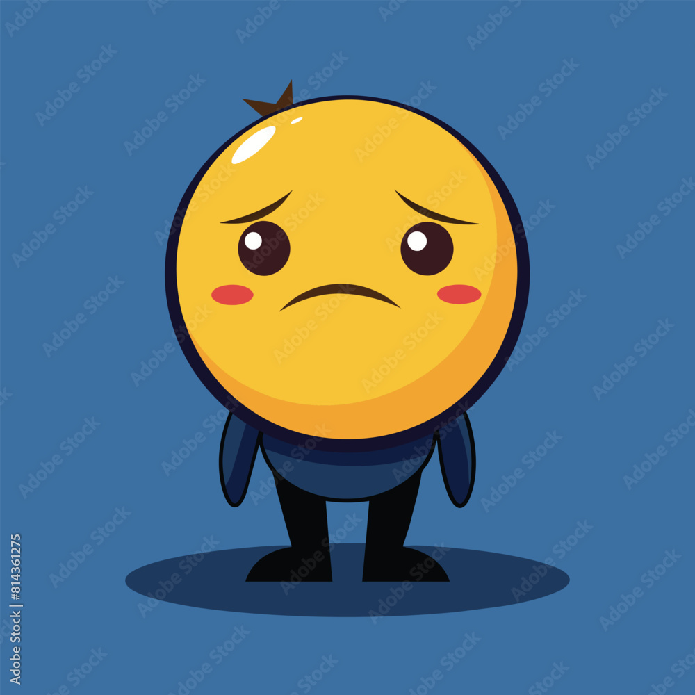 Depressed emoticon emoji vector design Stock Vector | Adobe Stock